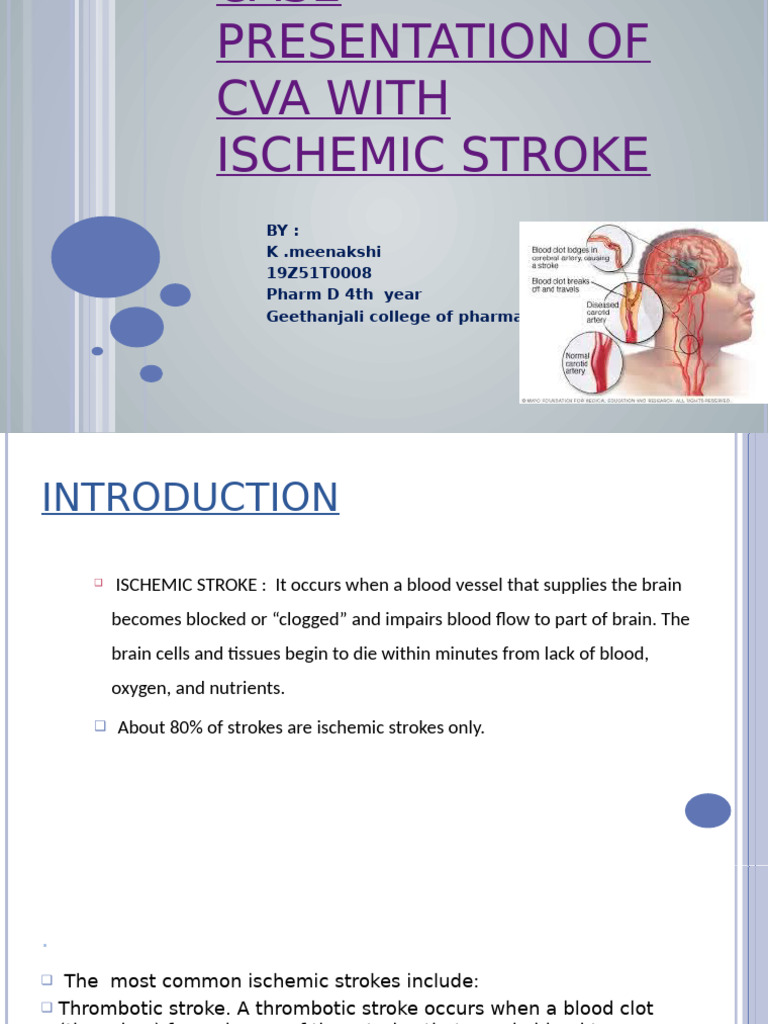CVA WITH ISCHEMIC STROKE08 | PDF | Stroke | Ischemia