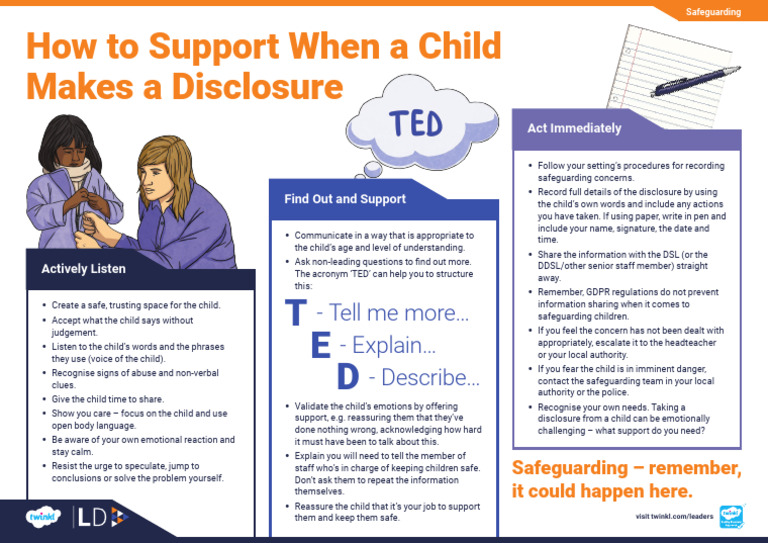 Safeguarding - How To Support When Children Make Disclosures Staff ...