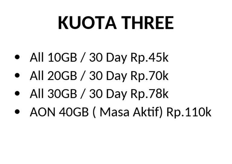 Kuota Three | PDF