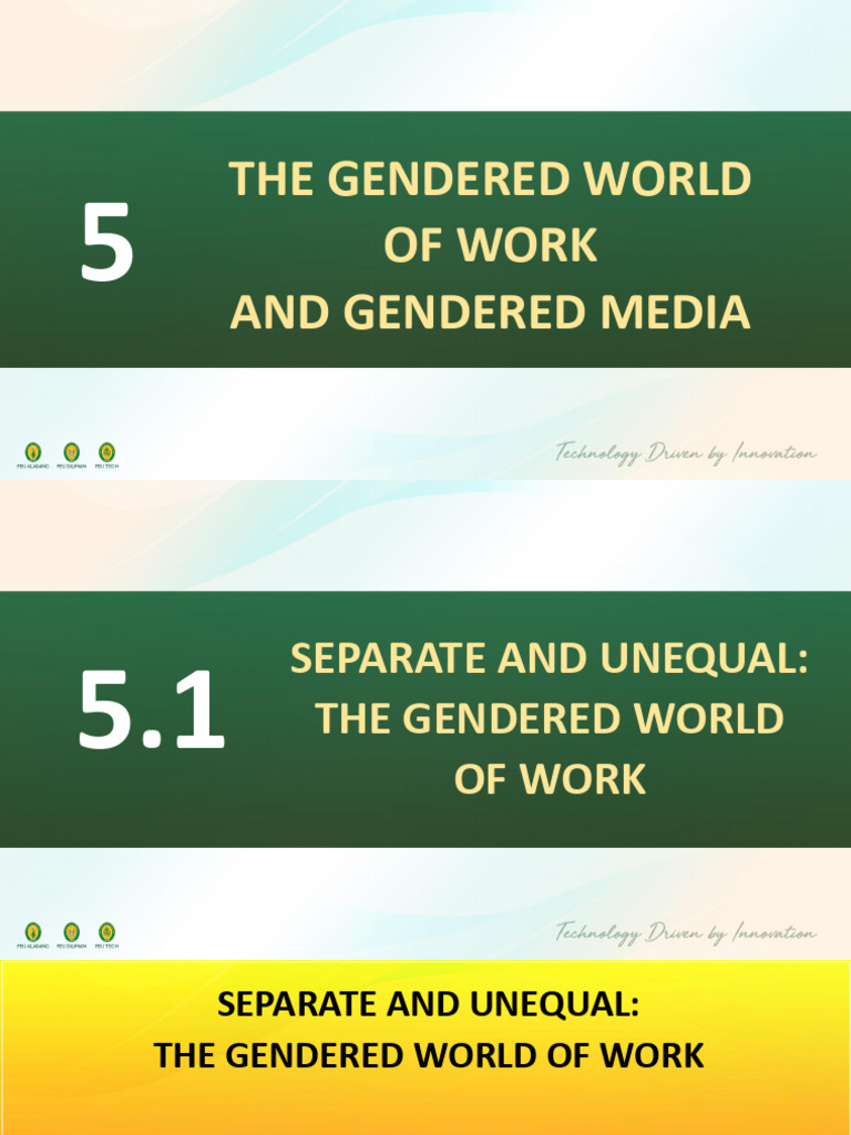 [M5-MAIN] The Gendered World of Work and Gendered Media | PDF | Gender ...