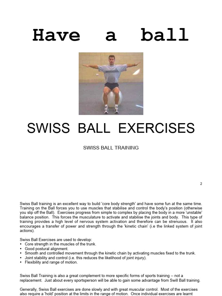 Swiss Ball Core Workout Guide | PDF | Anatomical Terms Of Motion | Foot