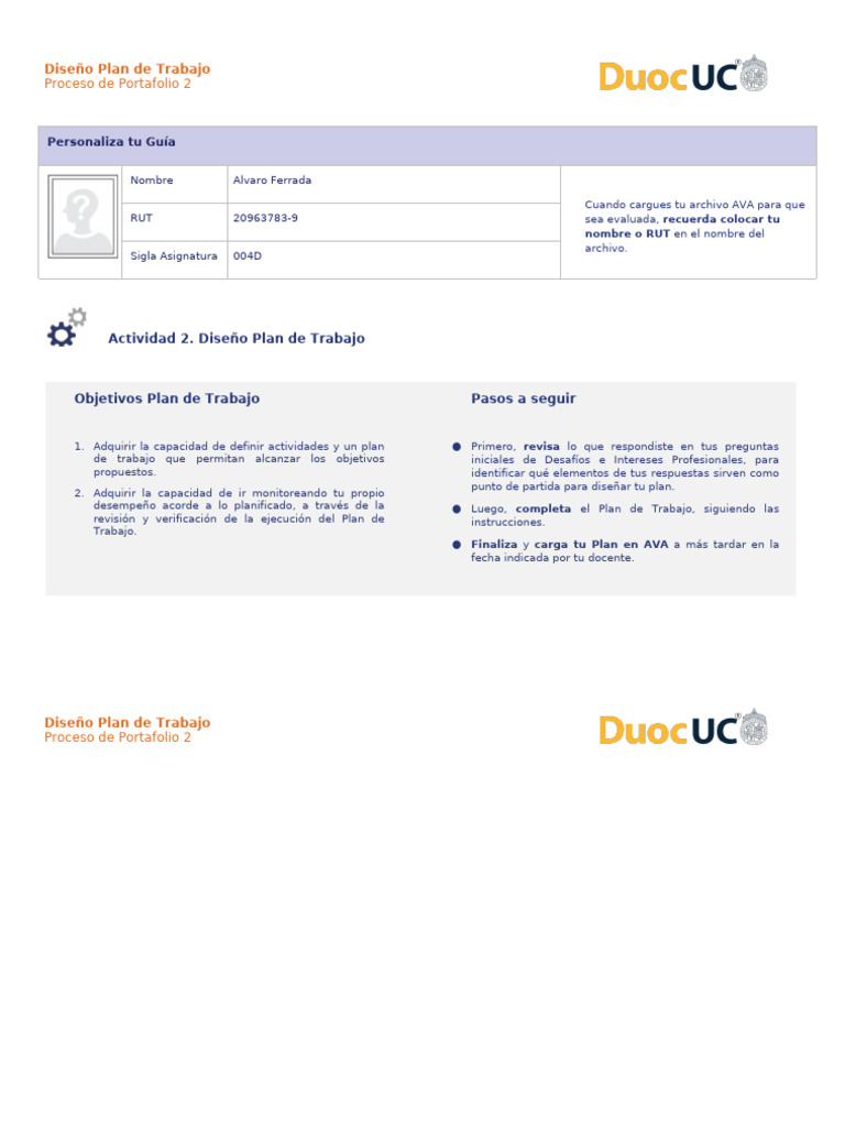 Diseño Plan de Trabajo - APP2 | PDF | Cognición | Aprendizaje