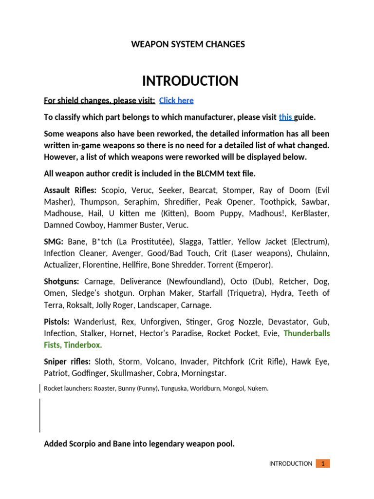 Weapon Parts Sheet Bl2 | PDF | Bullet | Shotgun