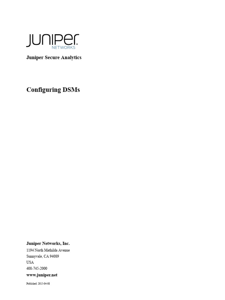 Juniper Secure Analytics-configuring-DSMs | PDF | Documentation ...
