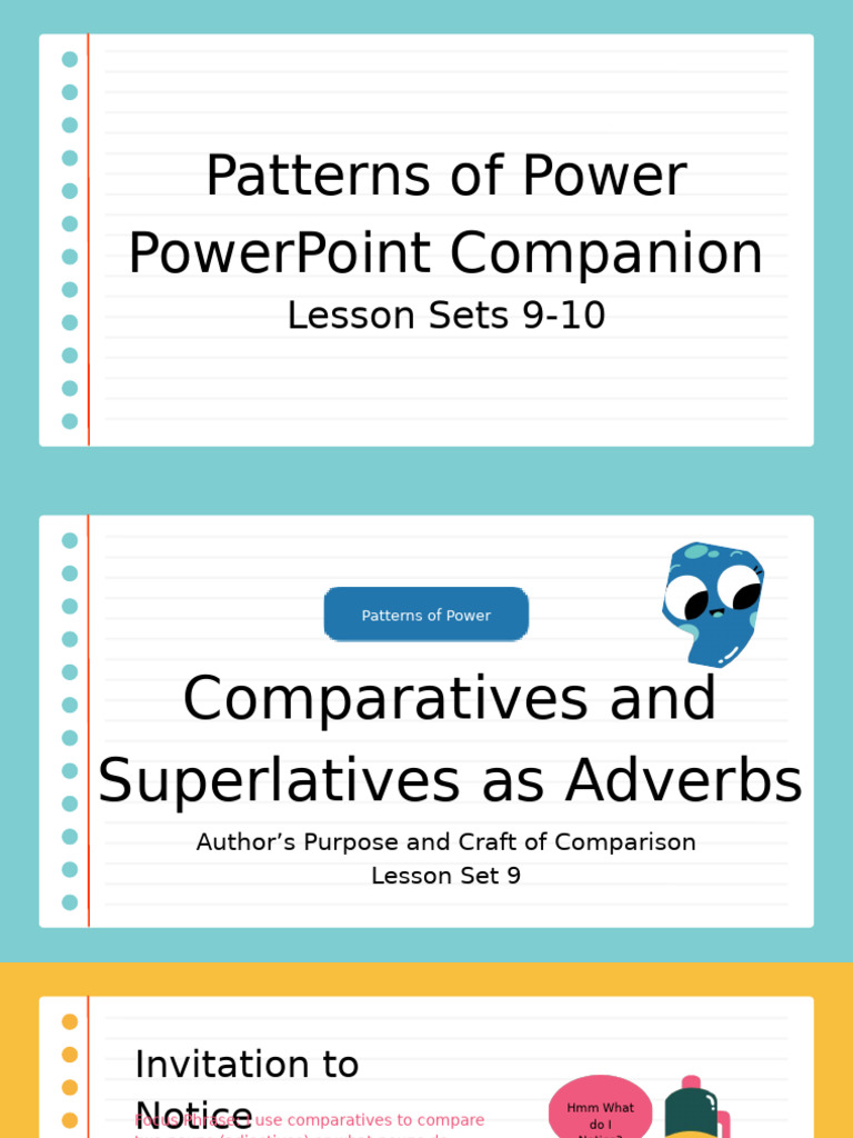 Patterns of Power Powerpoint Companion: Lesson Sets 9-10 | PDF | Adverb ...