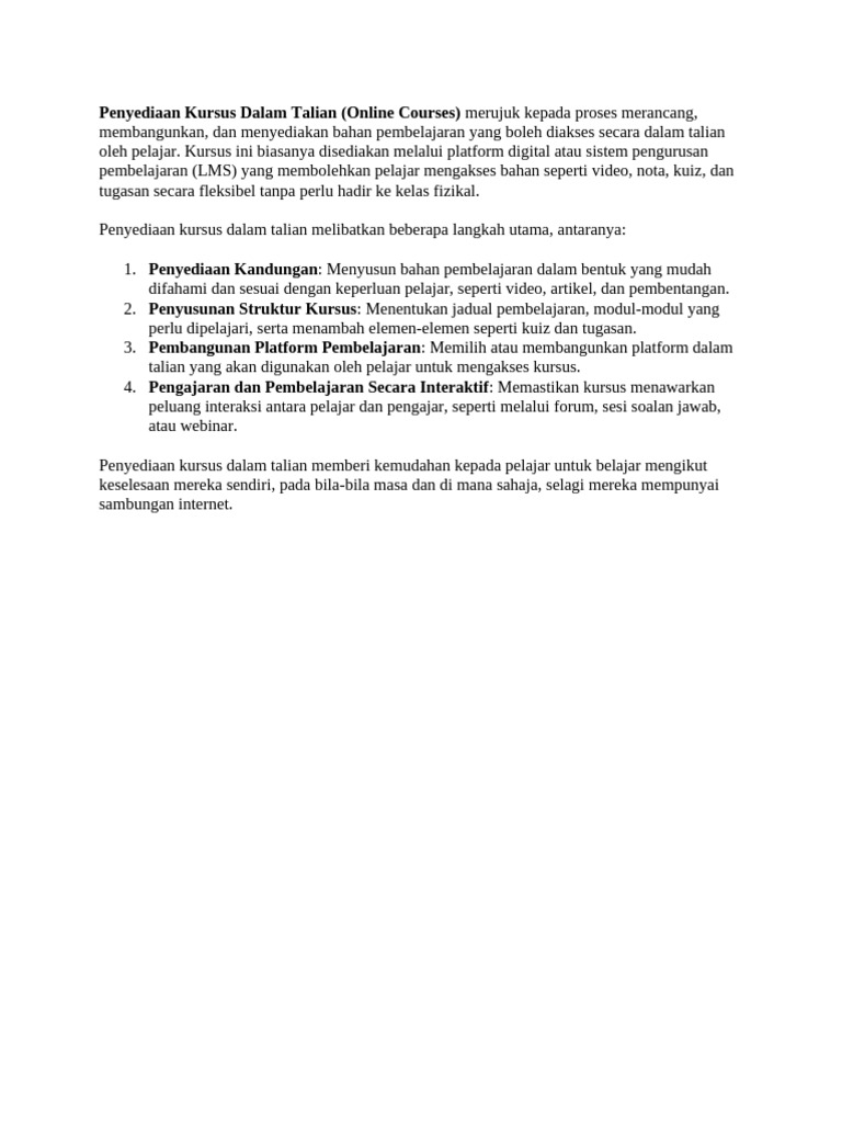 16. Penyediaan Kursus Dalam Talian (Online Courses) | PDF
