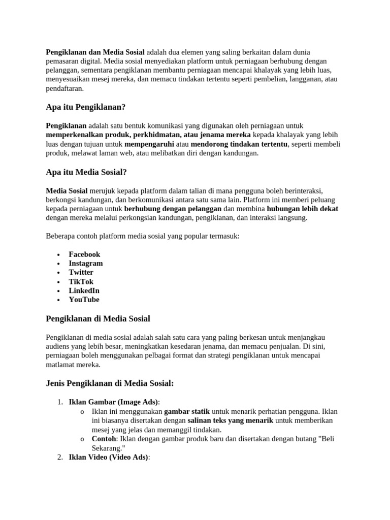 Strategi Pengiklanan Media Sosial | PDF