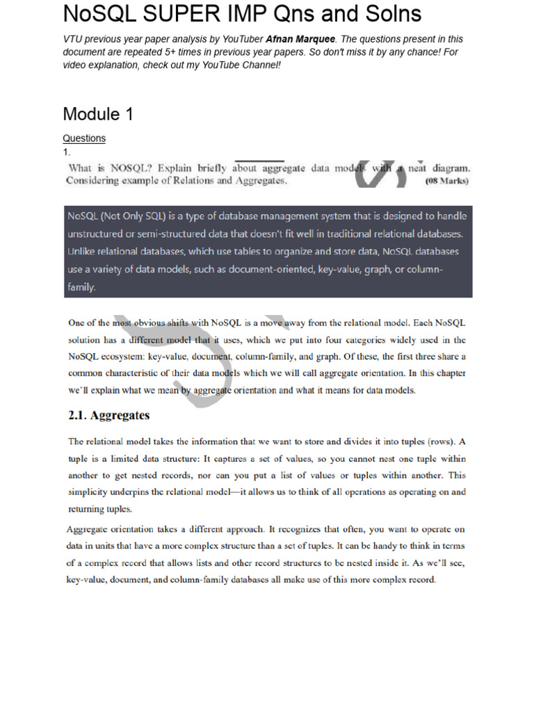Nosql Super Imp | PDF | No Sql | Computing