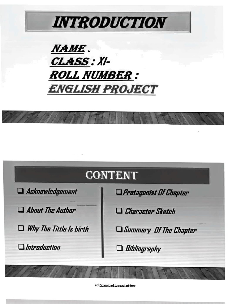 Xi A, B, C ... The Birth ... English Project | PDF