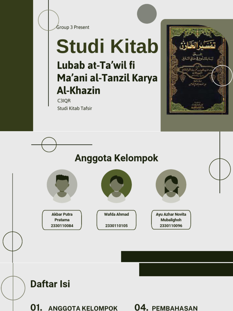 Studi Kitab Lubab At-Ta'wil Fi Ma'ani Al-Tanzil Karya Al-Khazin - PPT | PDF