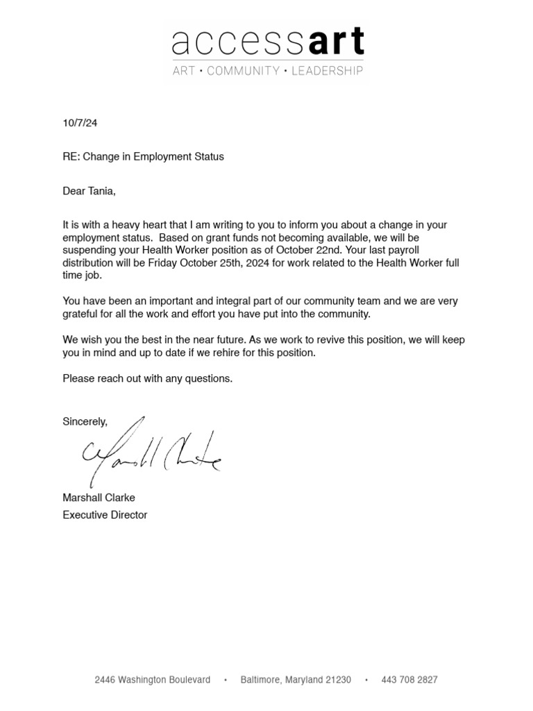 Employment Status Change Notification | PDF