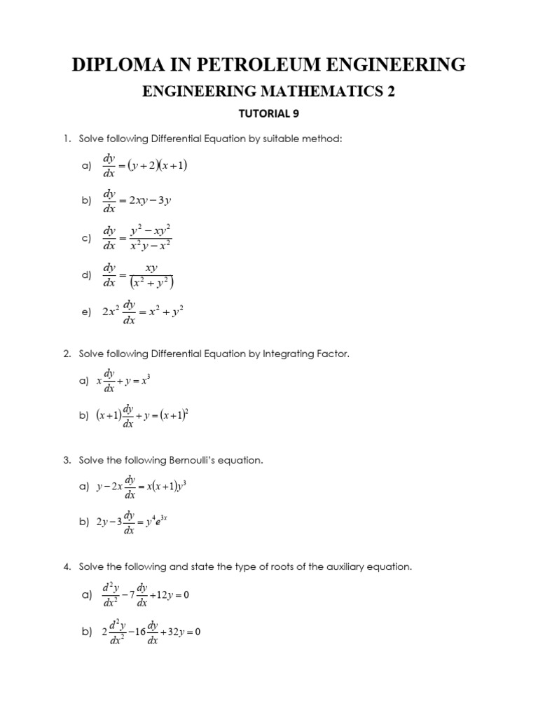 Petroleum Engineering Math Tutorial | PDF