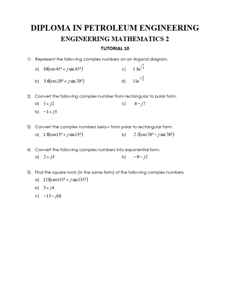 Complex Numbers Tutorial Guide | PDF
