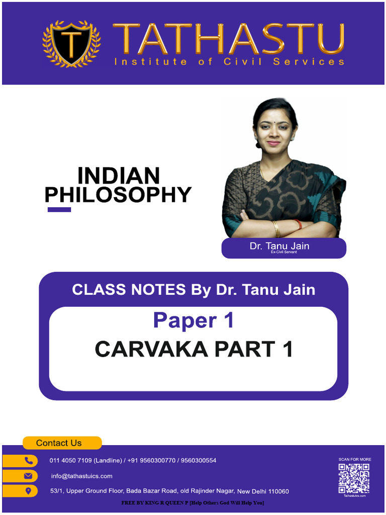 CARVAKA PART-1 Notes2024 Philosophy TanuJain KING 241114 093014 | PDF