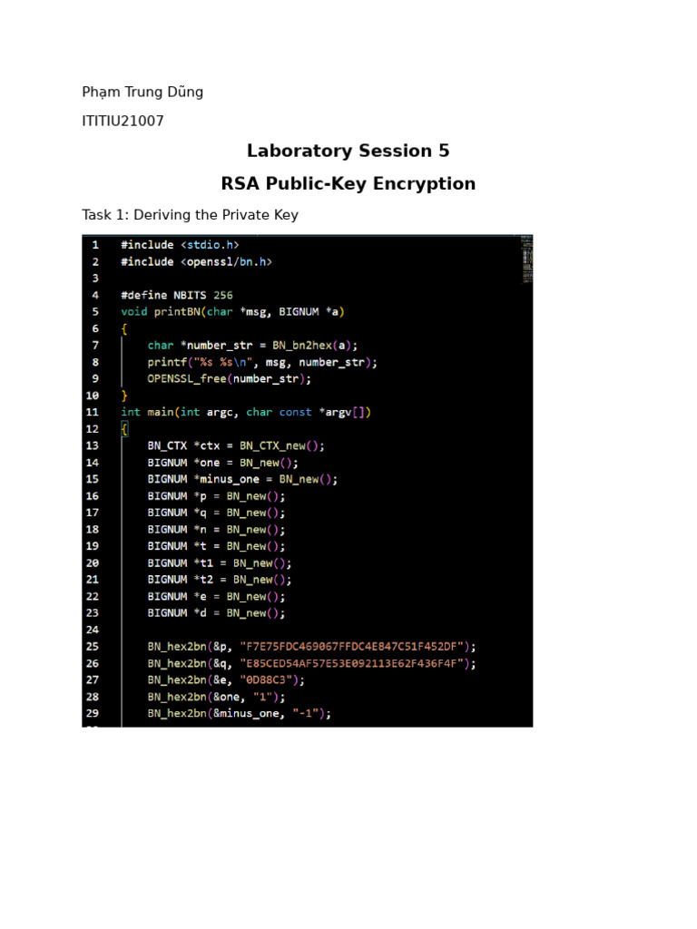RSA Encryption: Key Derivation & Messaging | PDF