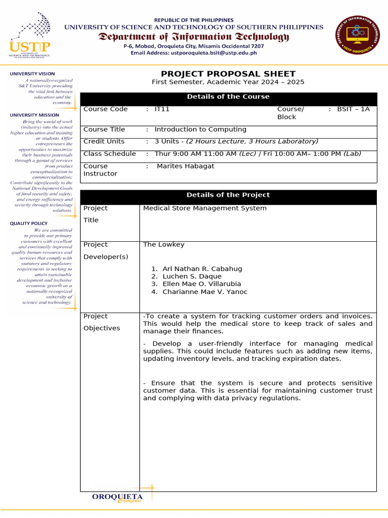 project proposal | PDF | Inventory | Computing