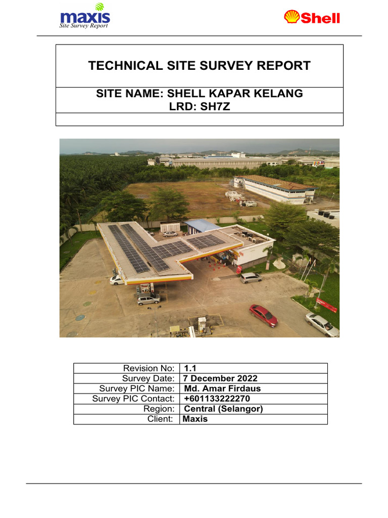 Shell Kapar Klang Site Survey Report | PDF | Manufactured Goods | Electronics