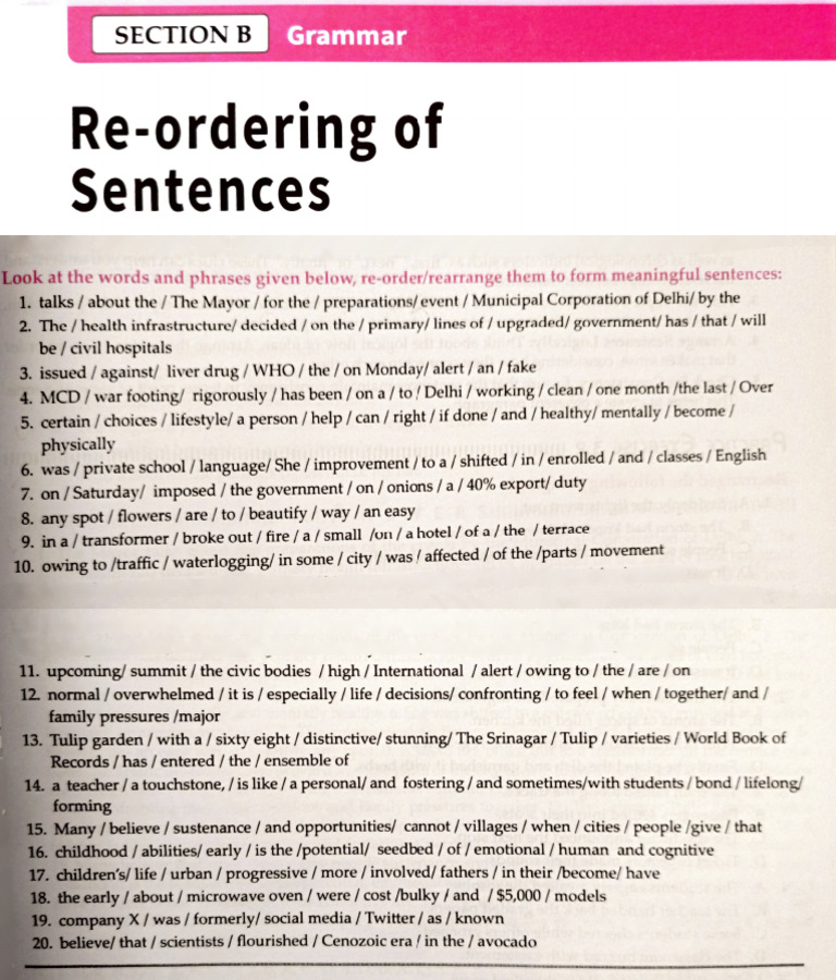 XI A,B,C re - ordering sentences REVISION | PDF | Psychology