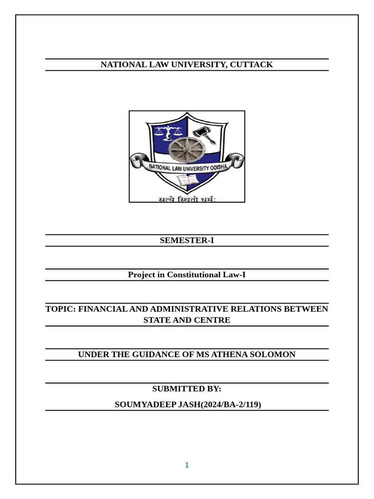 Centre-State Financial Relations in India | PDF | Government | Justice
