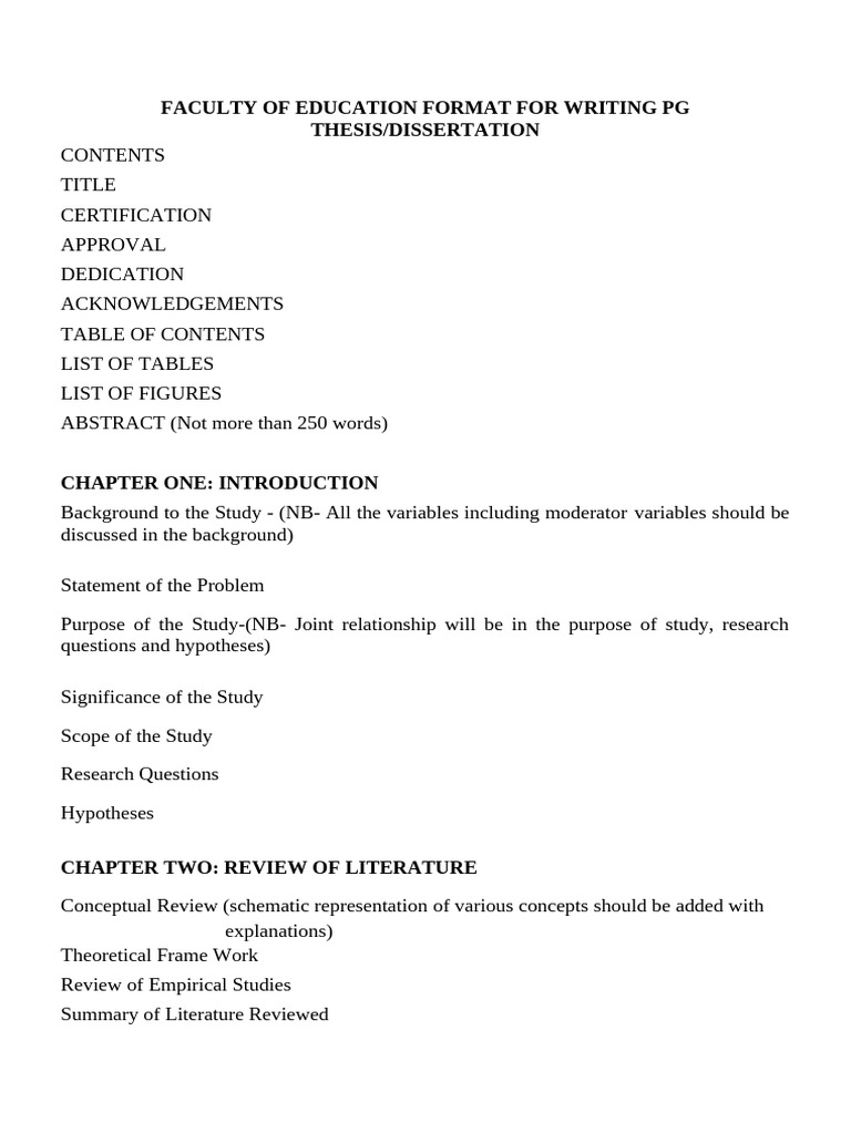FORMAT FOR WRITING PG THESIS-1 | PDF | Data Analysis | Hypothesis
