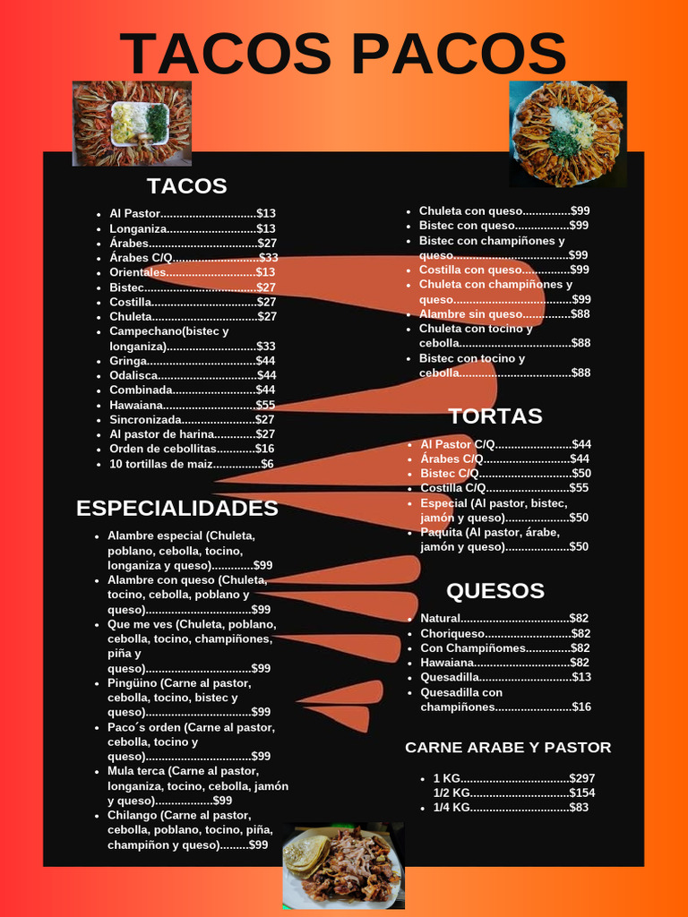 Tacos Pacos | PDF | Cocinando | Carne