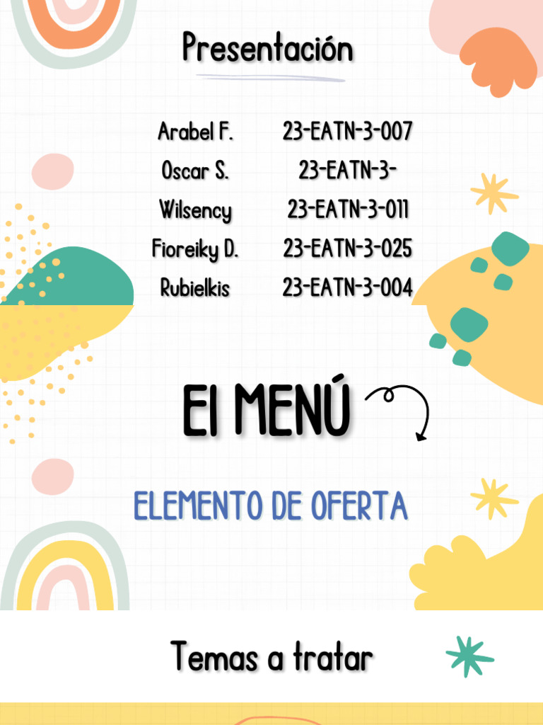 Presentacion Proyecto Creativo Organico Multicolor Pastel_20240616_180257_0000 | PDF | Menú ...