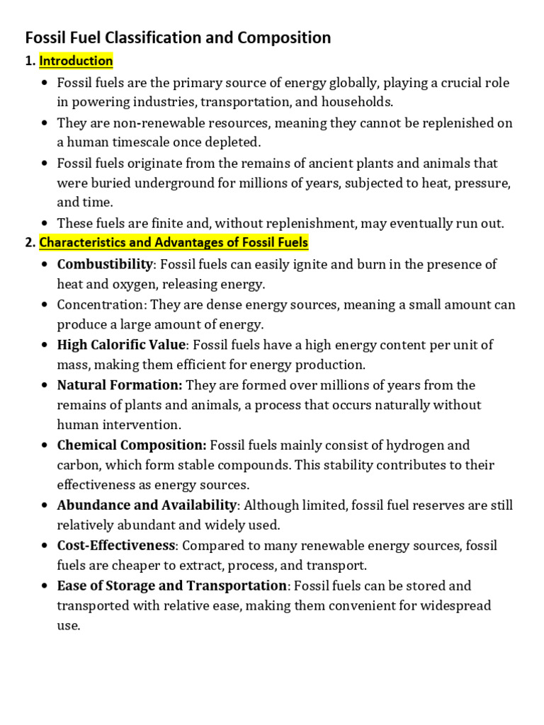 Fossil Fuels: Types and Composition | PDF | Natural Gas | Petroleum
