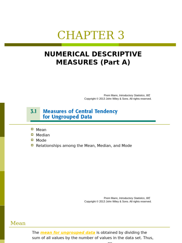 Chapter 3 Part A Pdf Mode Statistics Standard Deviation