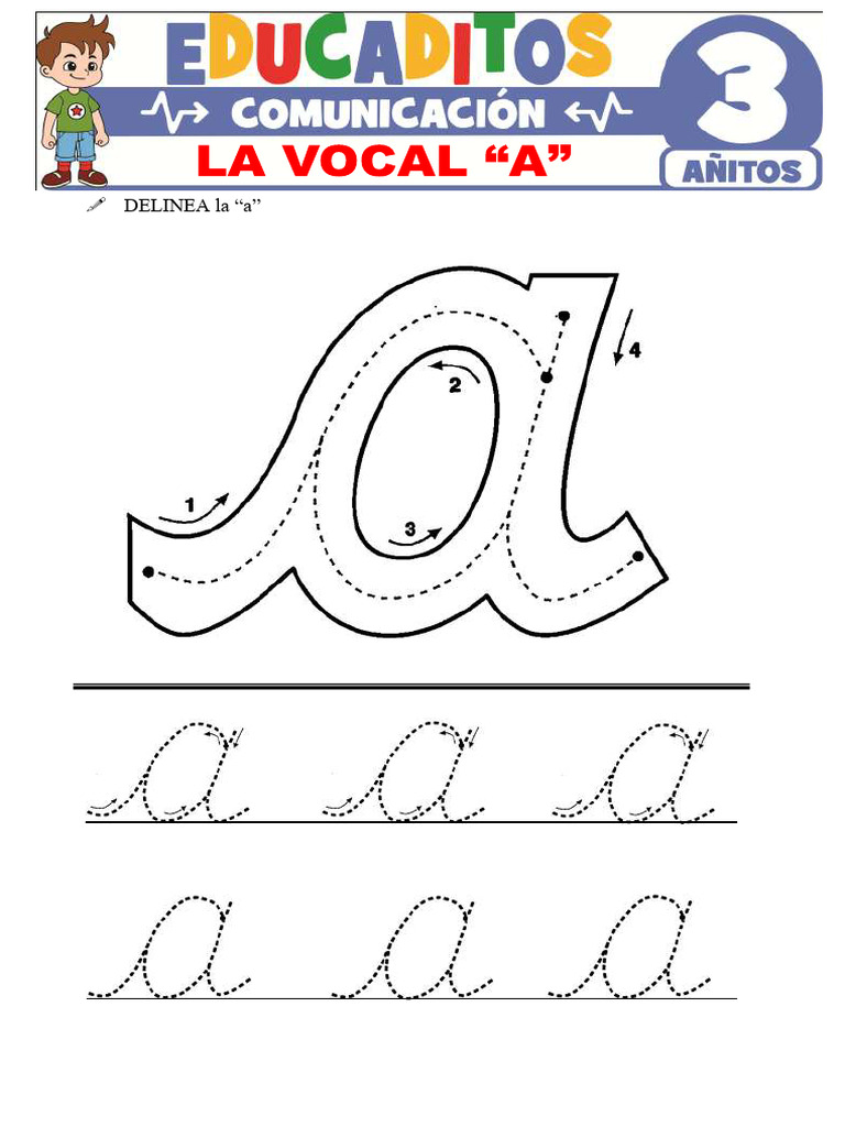 La Vocal A para Ninos de 3 Anos | PDF