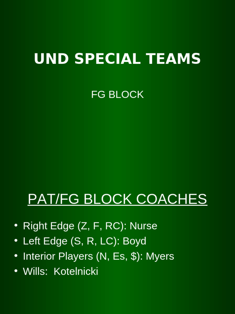 FG Block Sales Presentation | PDF | Touchdown | Team Sports