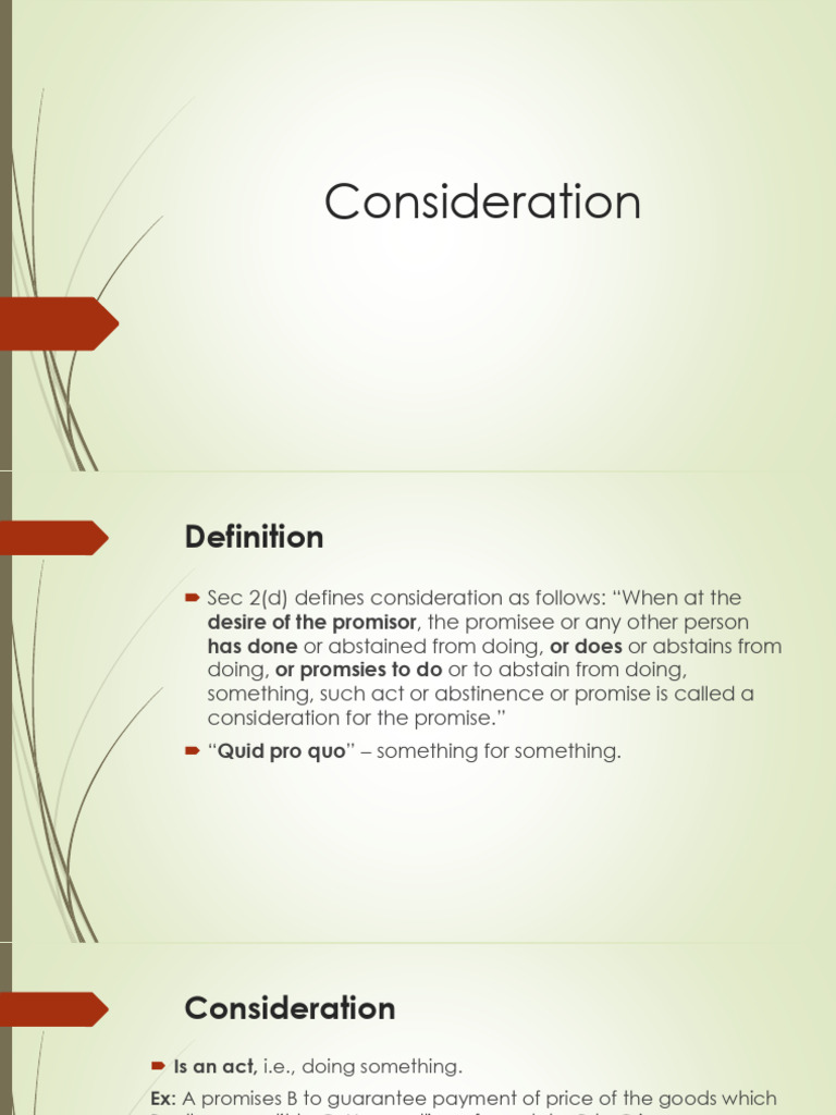Module 2 - 2.3 - Consideration | PDF | Consideration | Legal Concepts