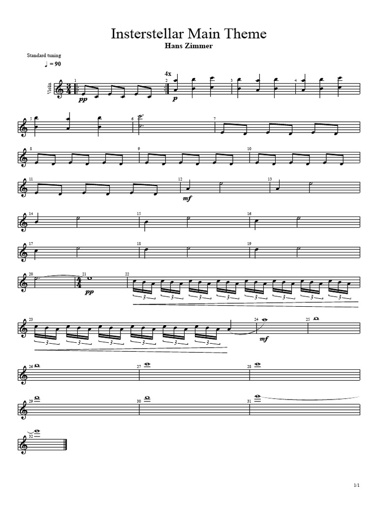 Interstellar - Main Theme | PDF