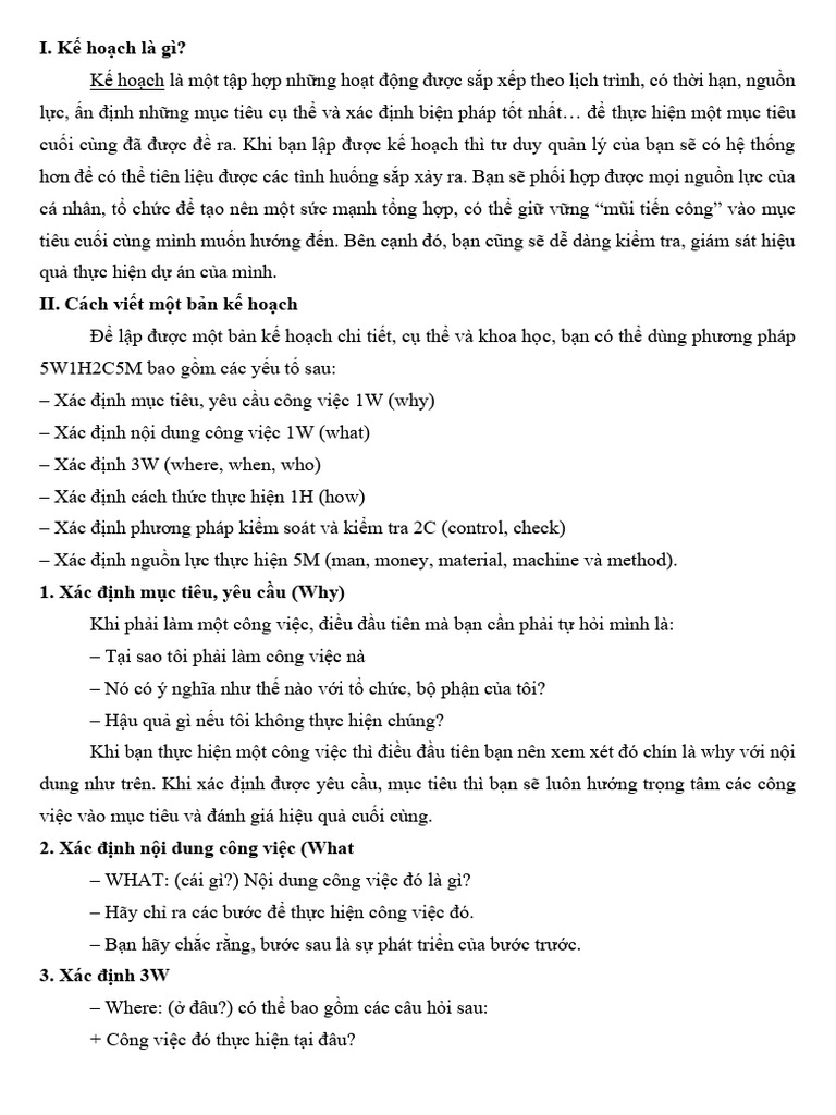 Htb - cách Làm Kế Hoạch - 16.5.2020 | PDF