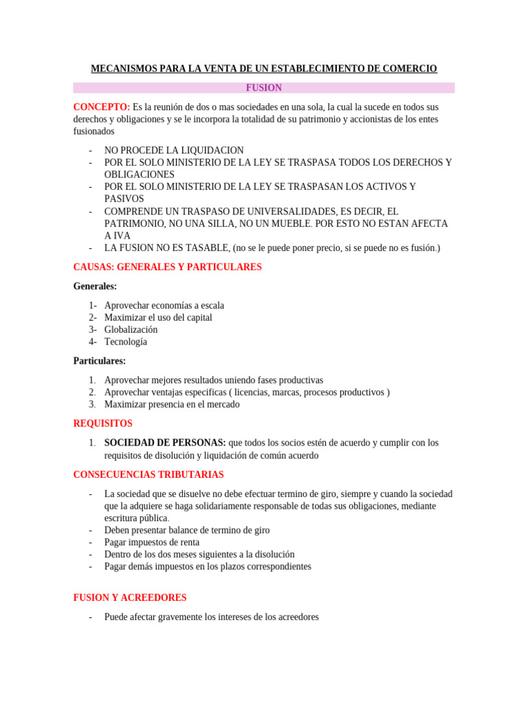 Mecanismos de Fusión y División Empresarial | PDF | Seguro | Reaseguro