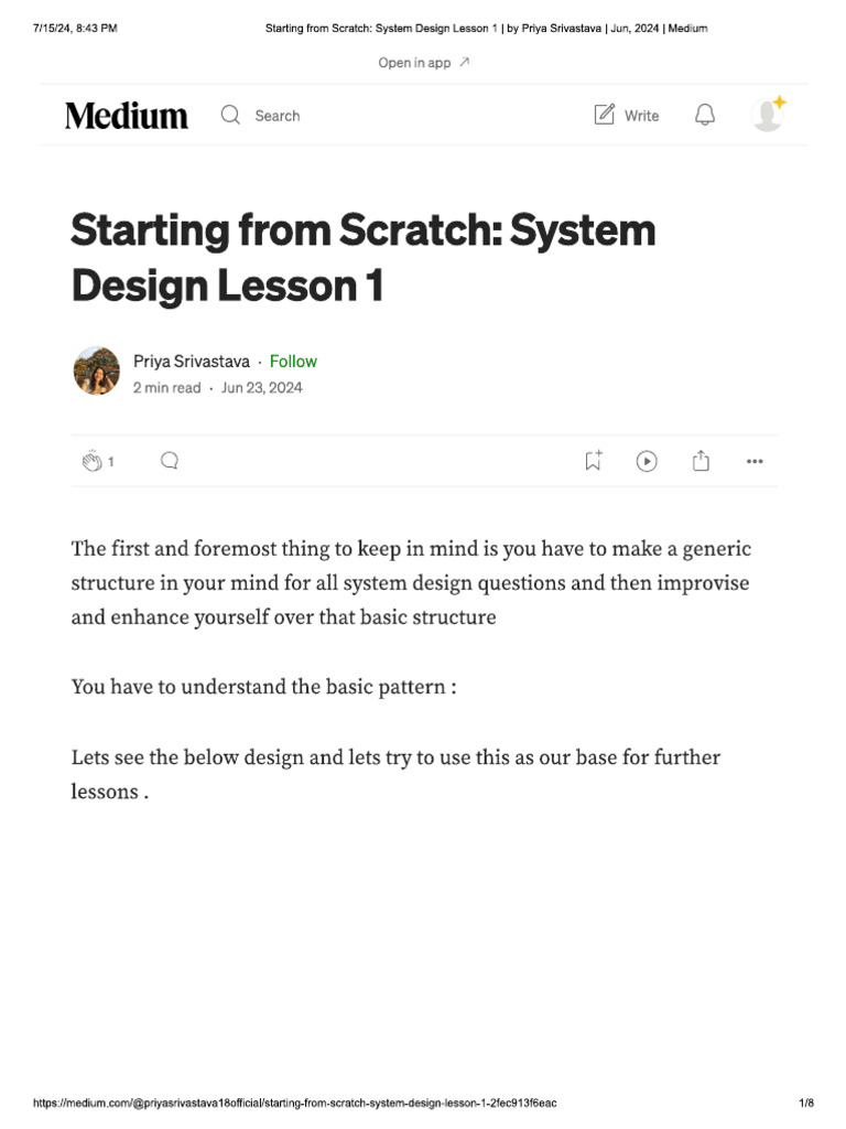 Starting From Scratch - System Design Lesson 1 | PDF