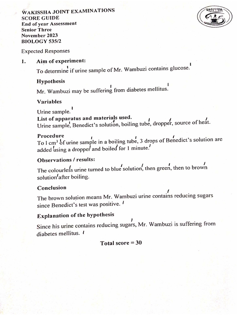 Biology Prac Wakissha Senior Three | PDF