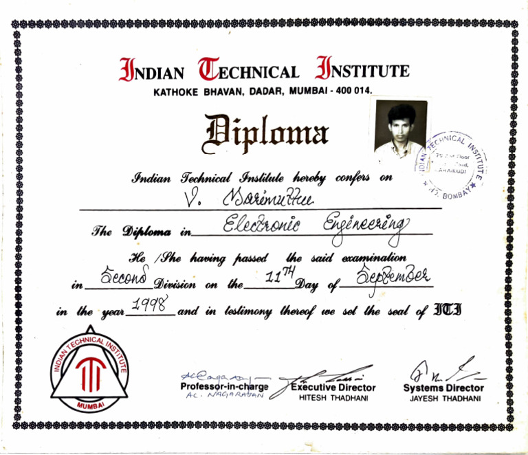 Indian Technical Diploma Certificate | PDF