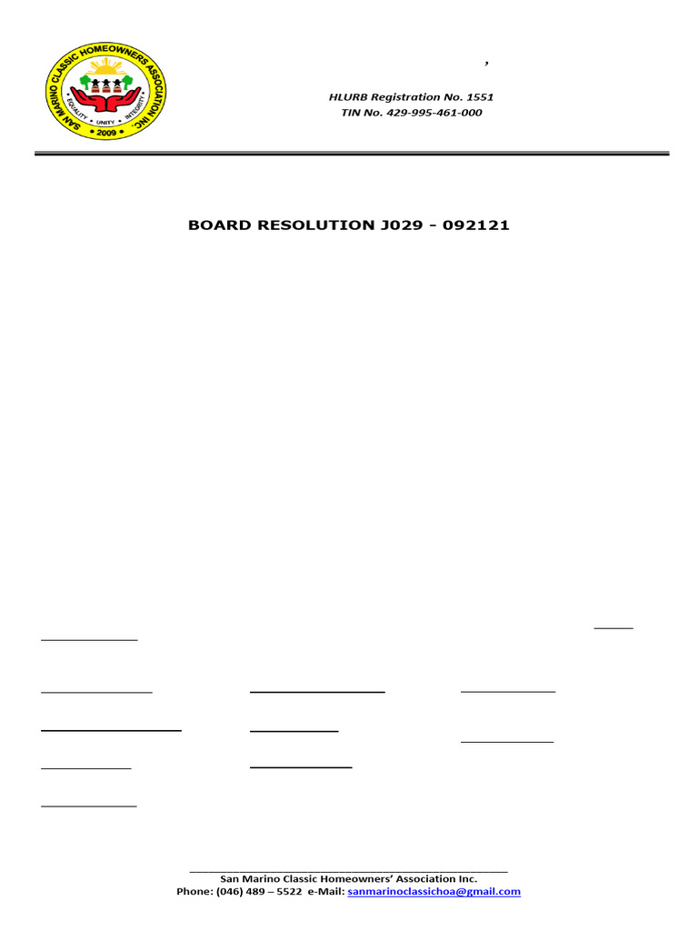 Board Reso BOARD RESOLUTION J029 - 092321 | PDF | Governance | Government