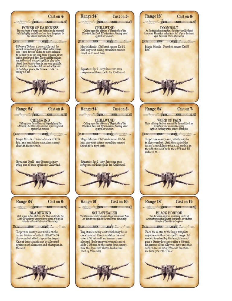 Dark Magic Spells of the Dark Elves | PDF | Elves In Fiction | Magician ...