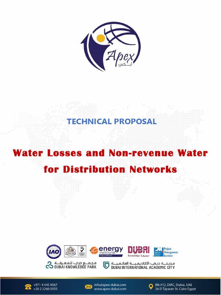 02 - Water Losses and Non-Revenue Water For Distribution Networks - Technical Proposal | PDF ...