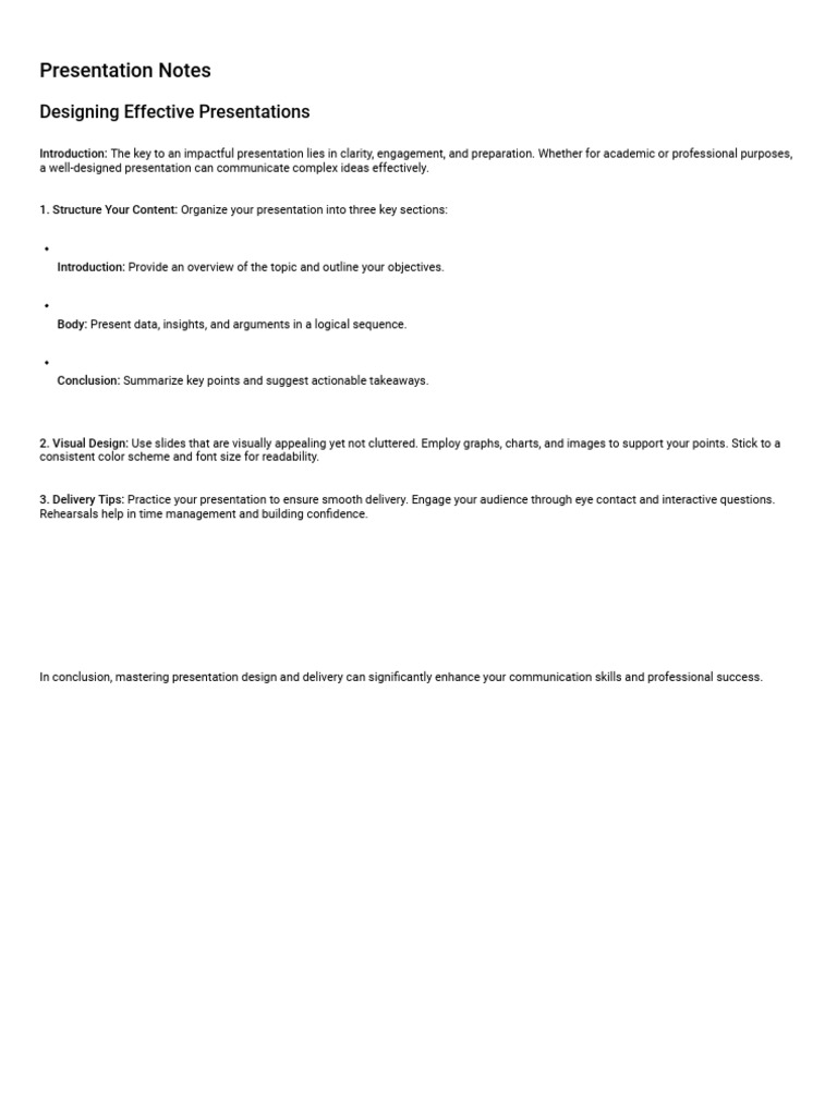 Presentation Notes | PDF