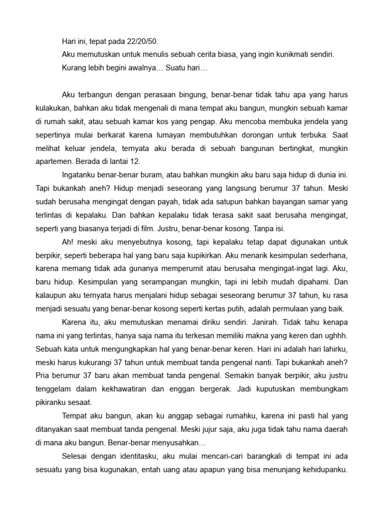 Kebangkitan Janirah di Dunia Tanpa Makanan | PDF