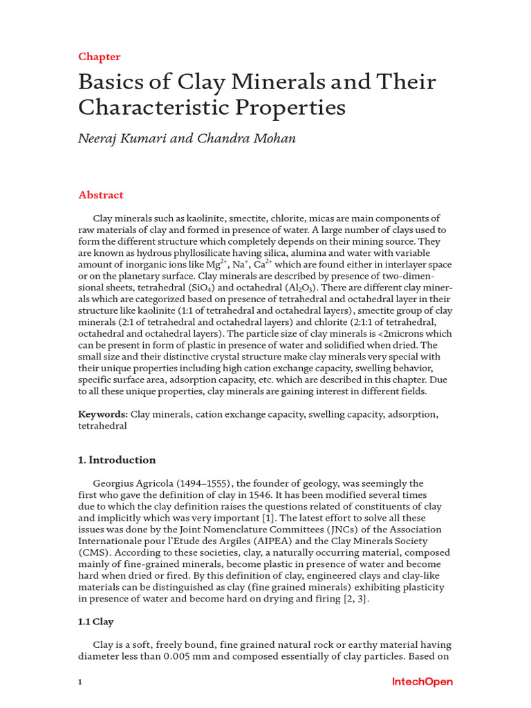 Characteristics of Clay Minerals | PDF | Materials | Minerals