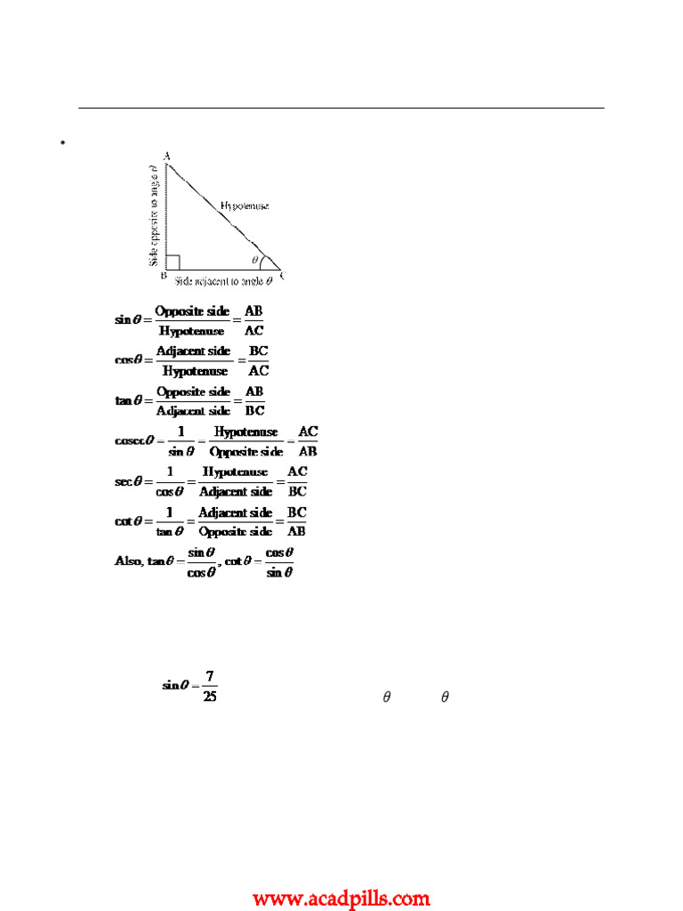 Trigonometry Basics and Formulas | PDF | Trigonometry | Trigonometric Functions