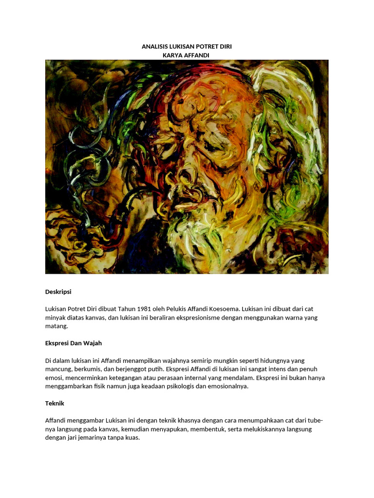 Analisis Potret Diri Affandi | PDF
