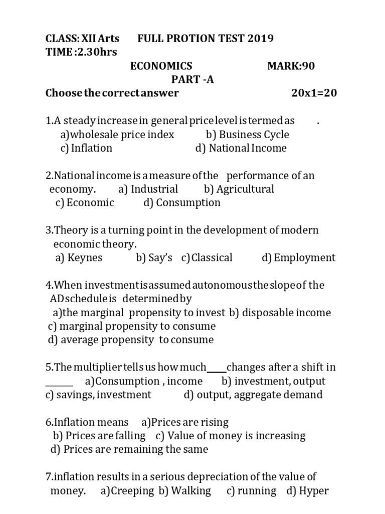 Namma Kalvi 12th Economics Full Portion Model Question Paper em 217300 ...