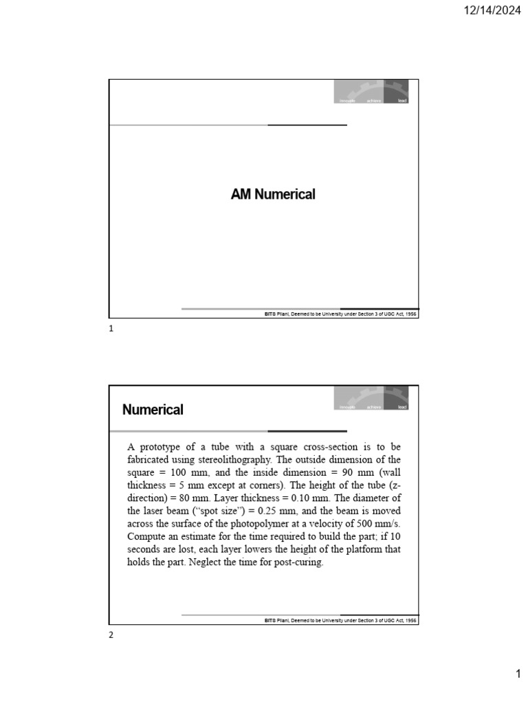 AM Numericals | PDF | Applied And Interdisciplinary Physics | Materials ...
