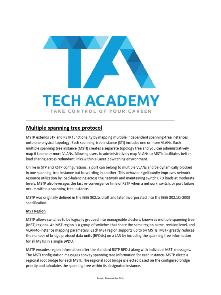Multiple Spanning Tree Protocol | PDF | Computer Engineering | Networking Standards