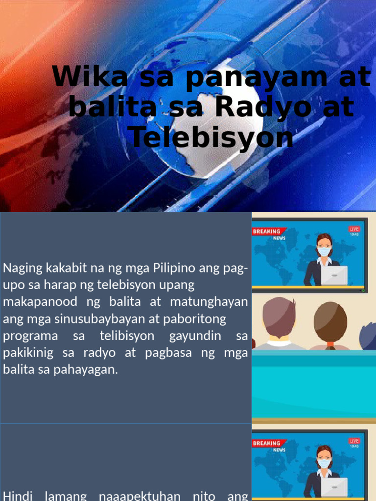 Wika Sa Panayam at Balita Sa Radyo at | PDF