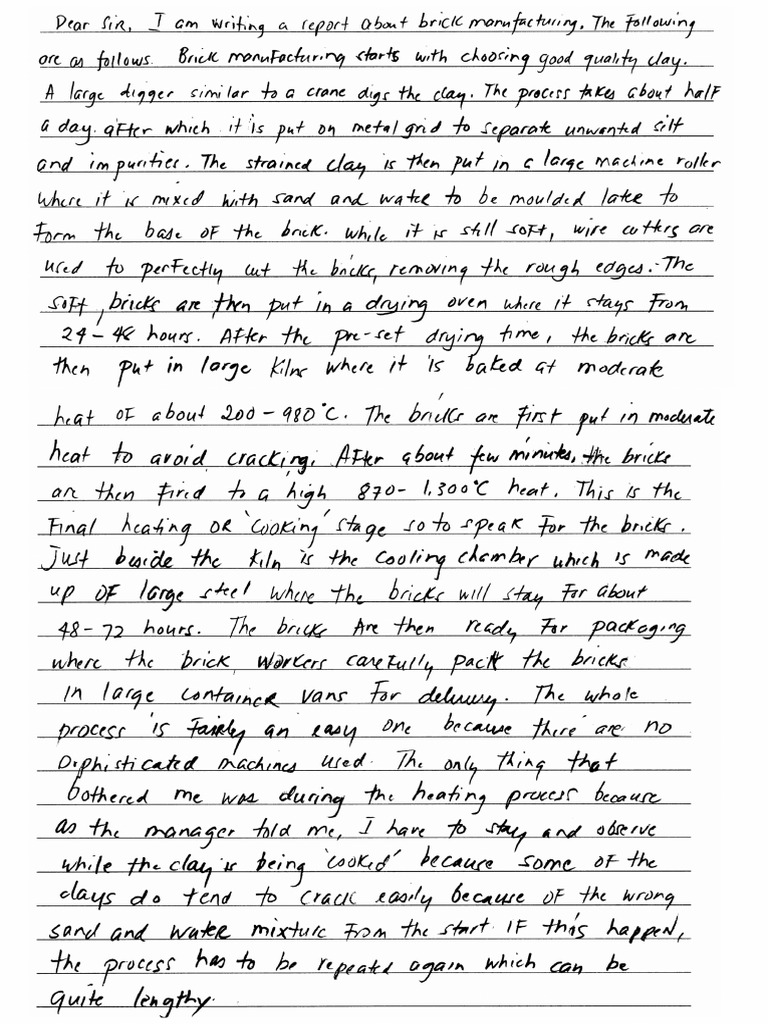 Testing U08 IELTS Task 1 Brick Manufacturing Script D | PDF